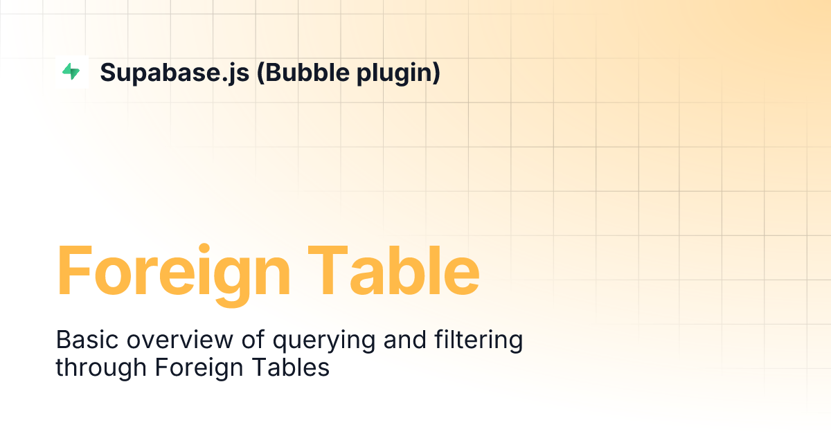 Foreign Table | Supabase.js (Bubble plugin)
